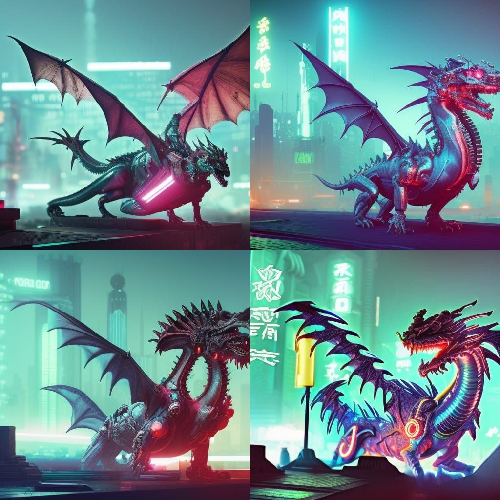 Cyborg Dragon Epic cinematic brilliant stunning intricate meticulously ...