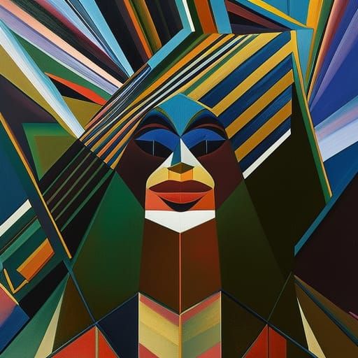 cubist painting, Neo-Cubism, layered overlapping geometry, art deco ...