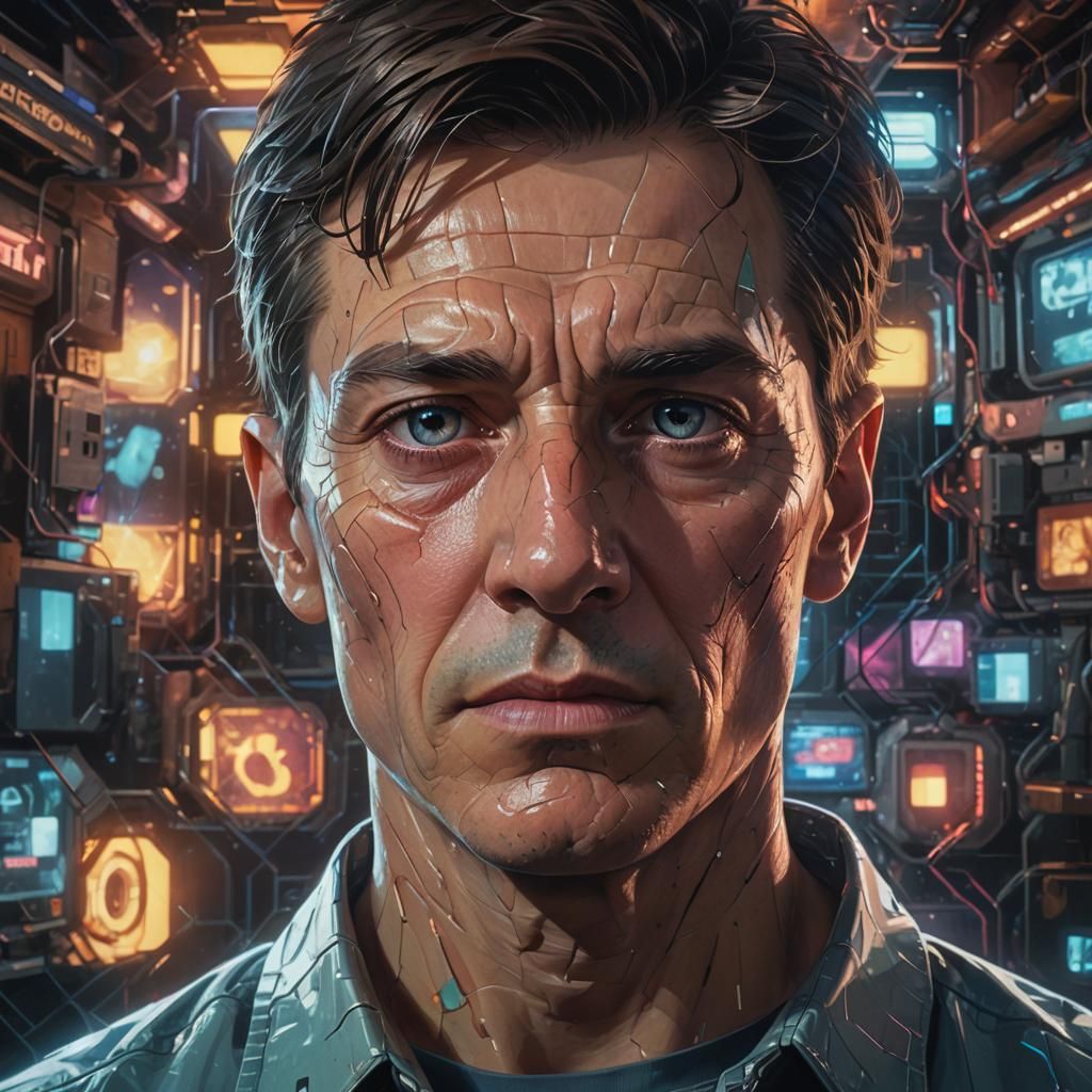 Hyperrealistic Portrait of Big Brother in a Dystop... - AI Art