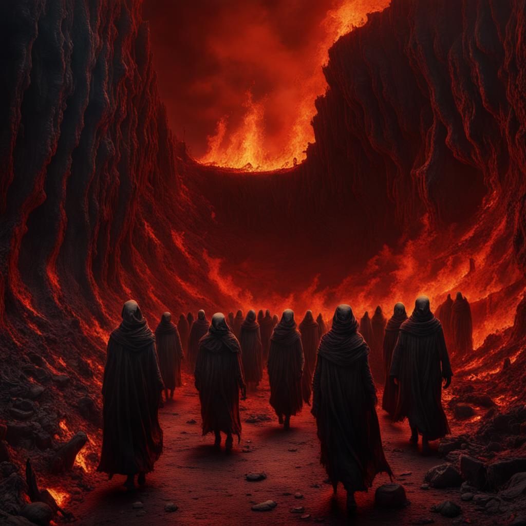 Inferno piano -1: The passage to the burning chasm - AI Generated ...