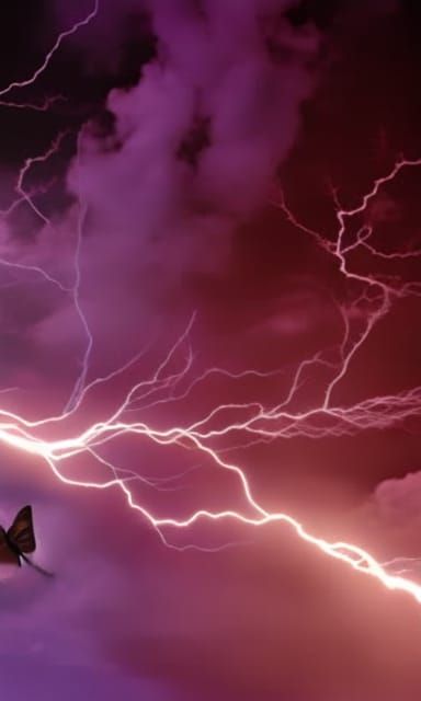 Butterfly in a lightning storm - AI Generated Artwork - NightCafe Creator