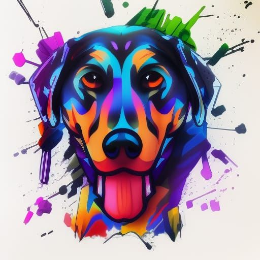 Dog Splash Art - AI Generated Artwork - NightCafe Creator