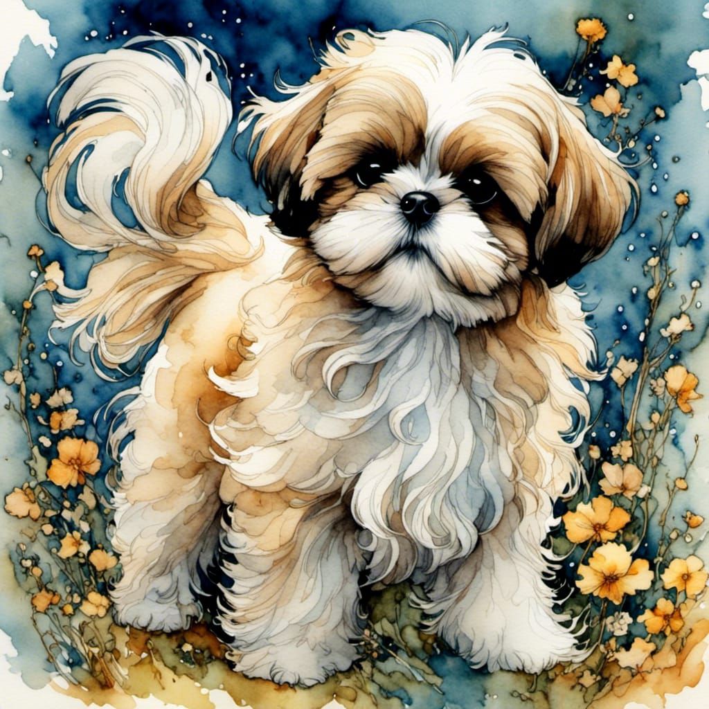 Shih tzu puppy - AI Generated Artwork - NightCafe Creator