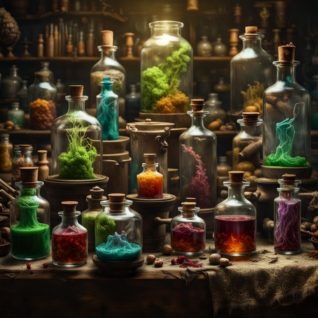 Alchemist Potions - AI Generated Artwork - NightCafe Creator