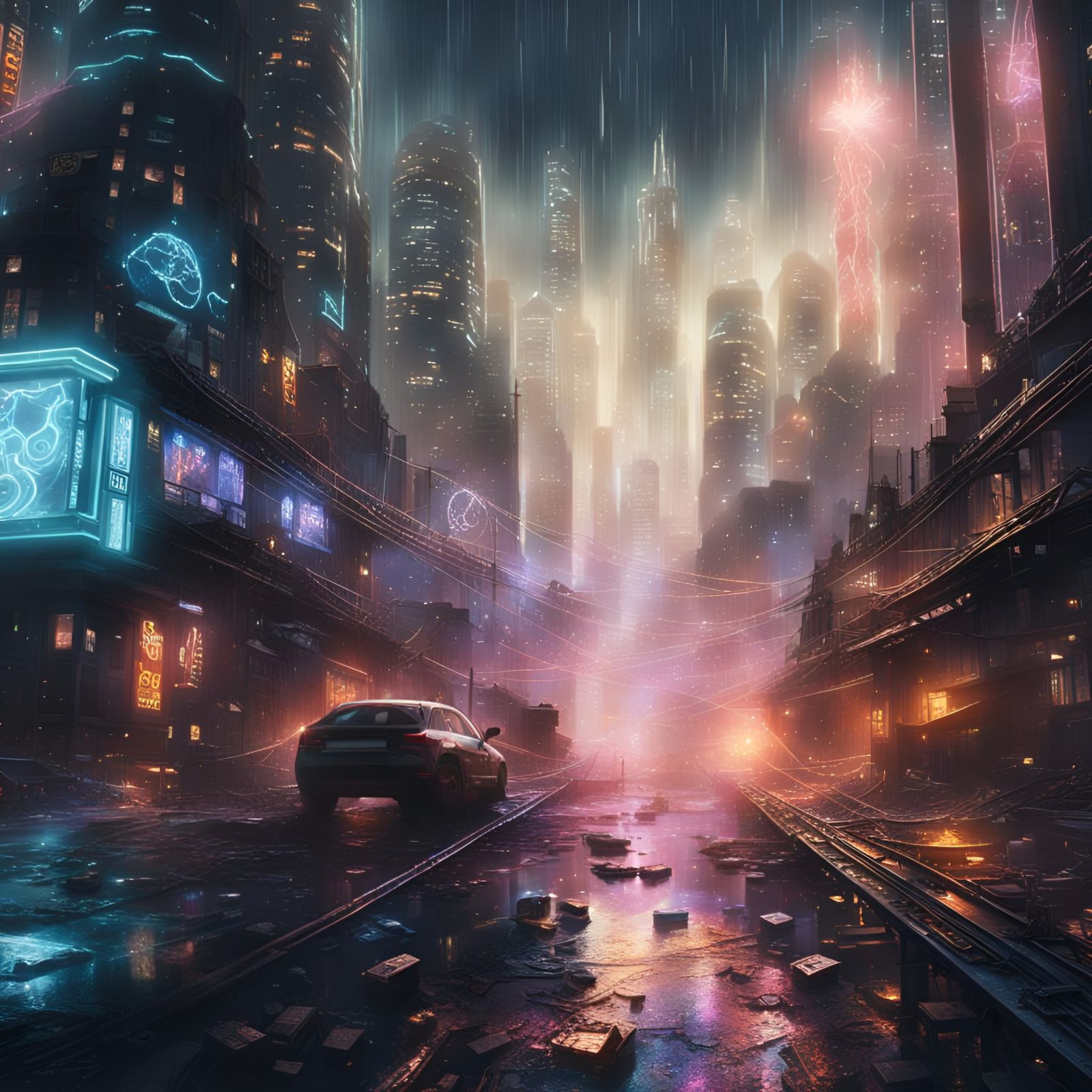 Cyberpunk city hellscape. - AI Generated Artwork - NightCafe Creator