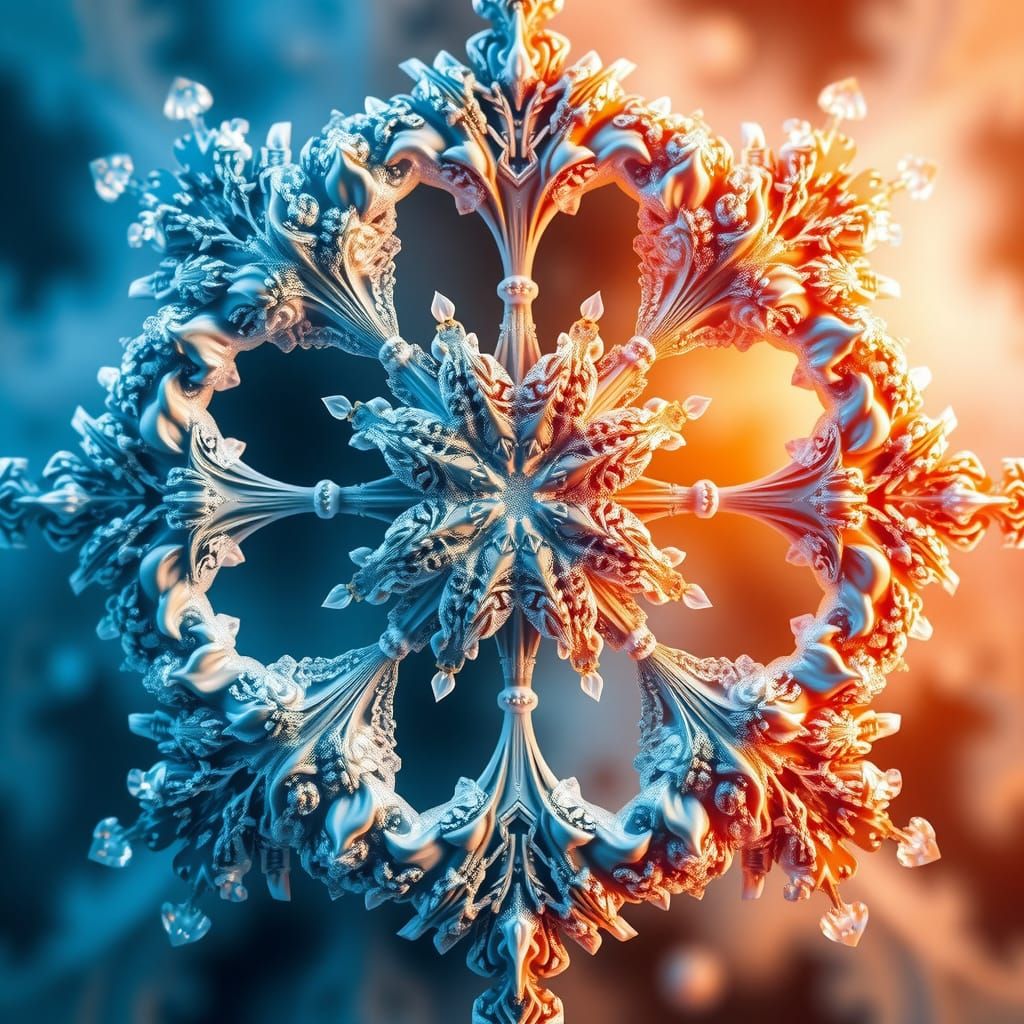 Fractals in Nature ( Fantasy microorganism snowflake) 4