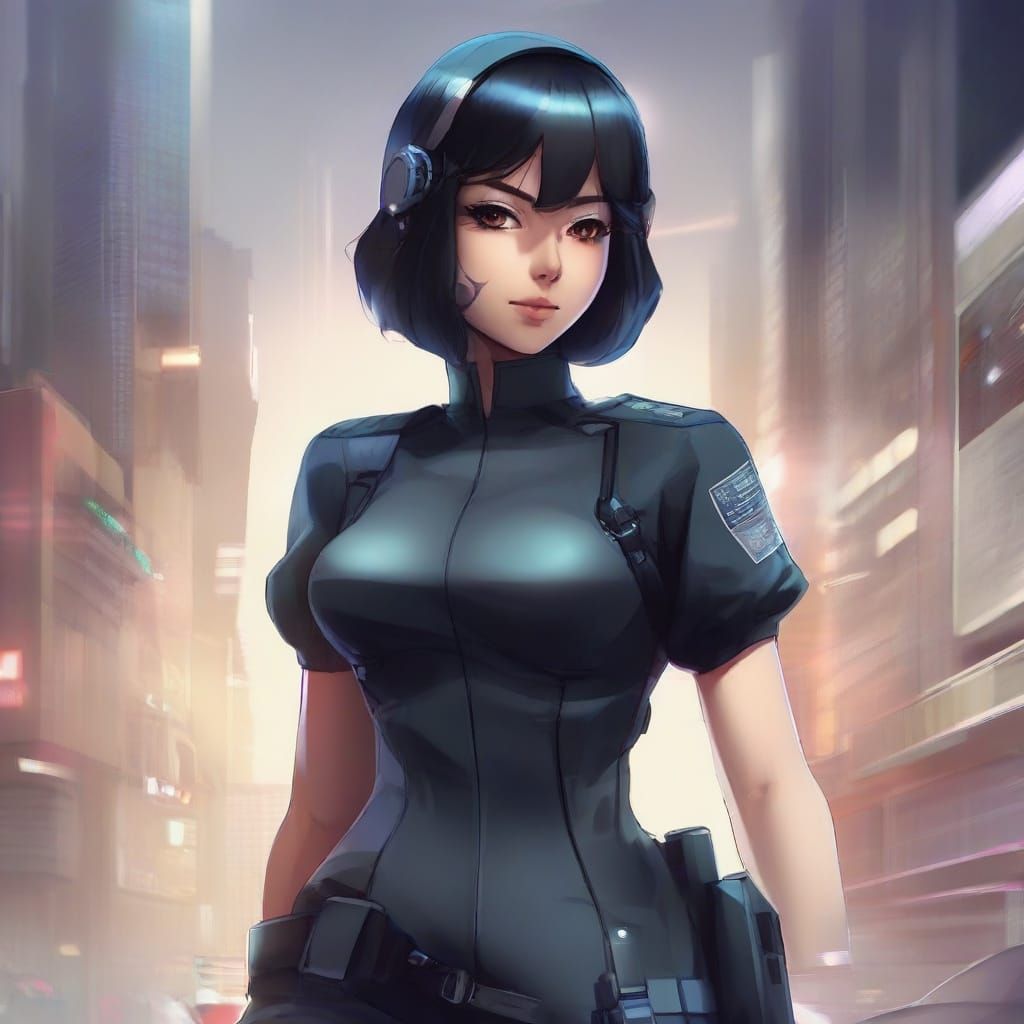 Anime scifi police officer... - Anime scifi police officer.....