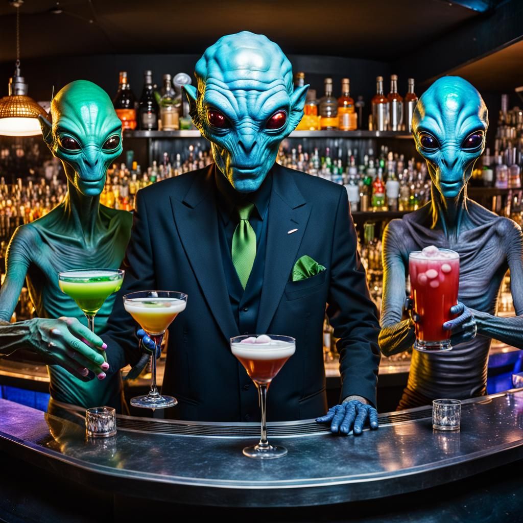 Bartender Boss/.Cosmic drinks served - AI Generated Artwork - NightCafe ...