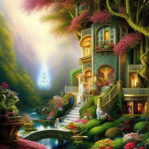 Garden House - AI Generated Artwork - NightCafe Creator