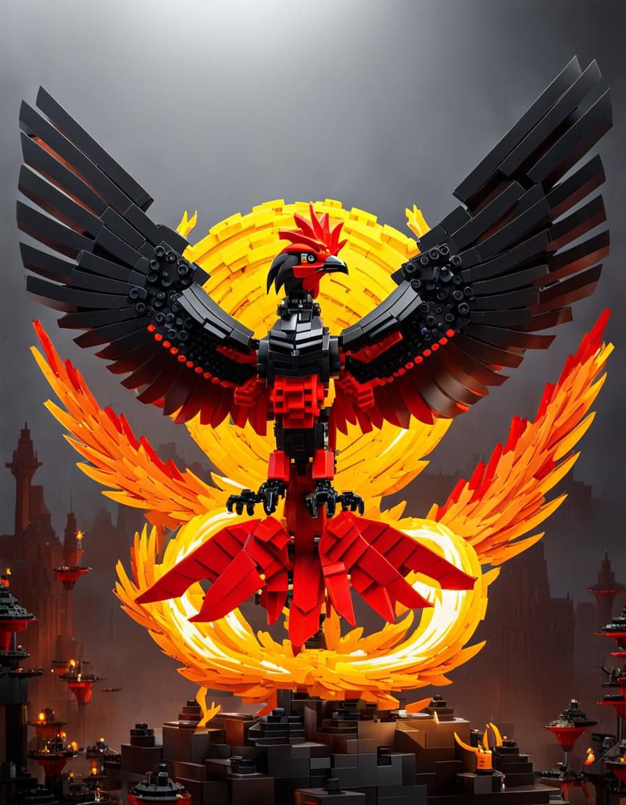 Lego Phoenix Rising - AI Generated Artwork - NightCafe Creator