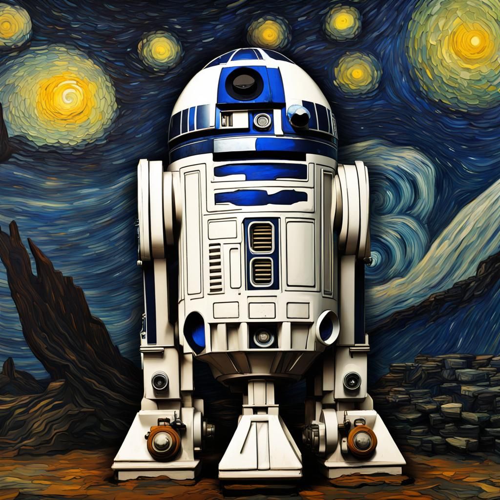 Van Gogh's R2D2 - AI Generated Artwork - NightCafe Creator