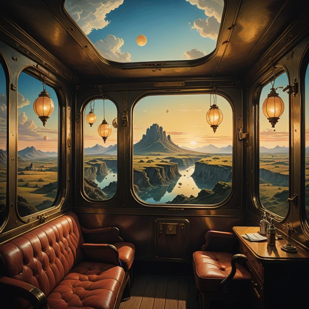 "Train Compartment Glimpse" – A classic, rectangular train window with ...
