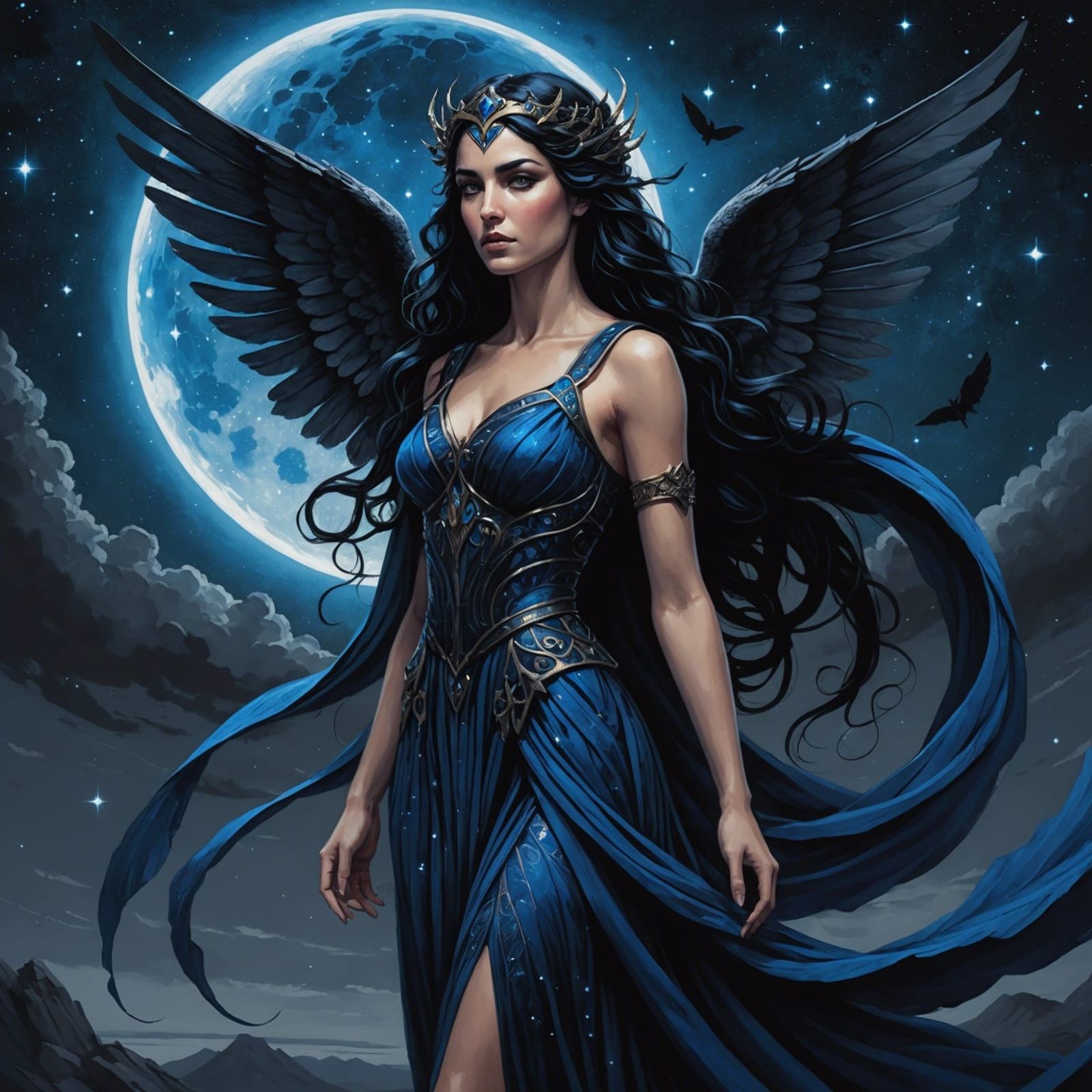 Greek Primordial Goddess Nyx - AI Generated Artwork - NightCafe Creator