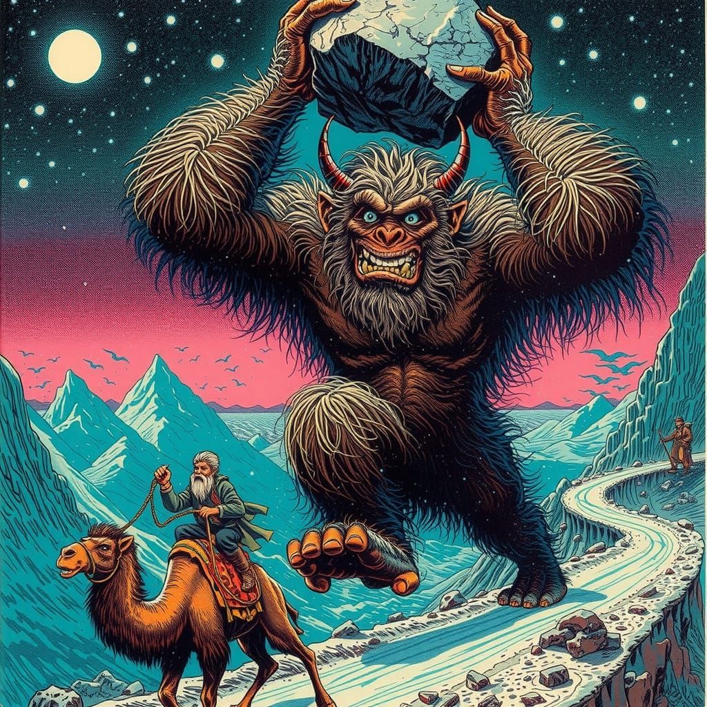 Surreal 1960s Underground Comix Giant in Psychedel... - AI Art