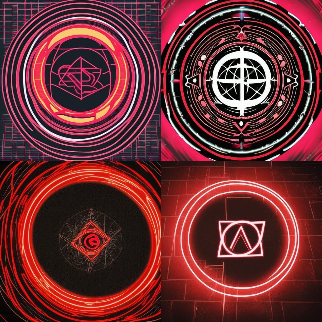 Red and black ouroboros symbol and a transmutation circle - AI Generated Artwork - NightCafe Creator