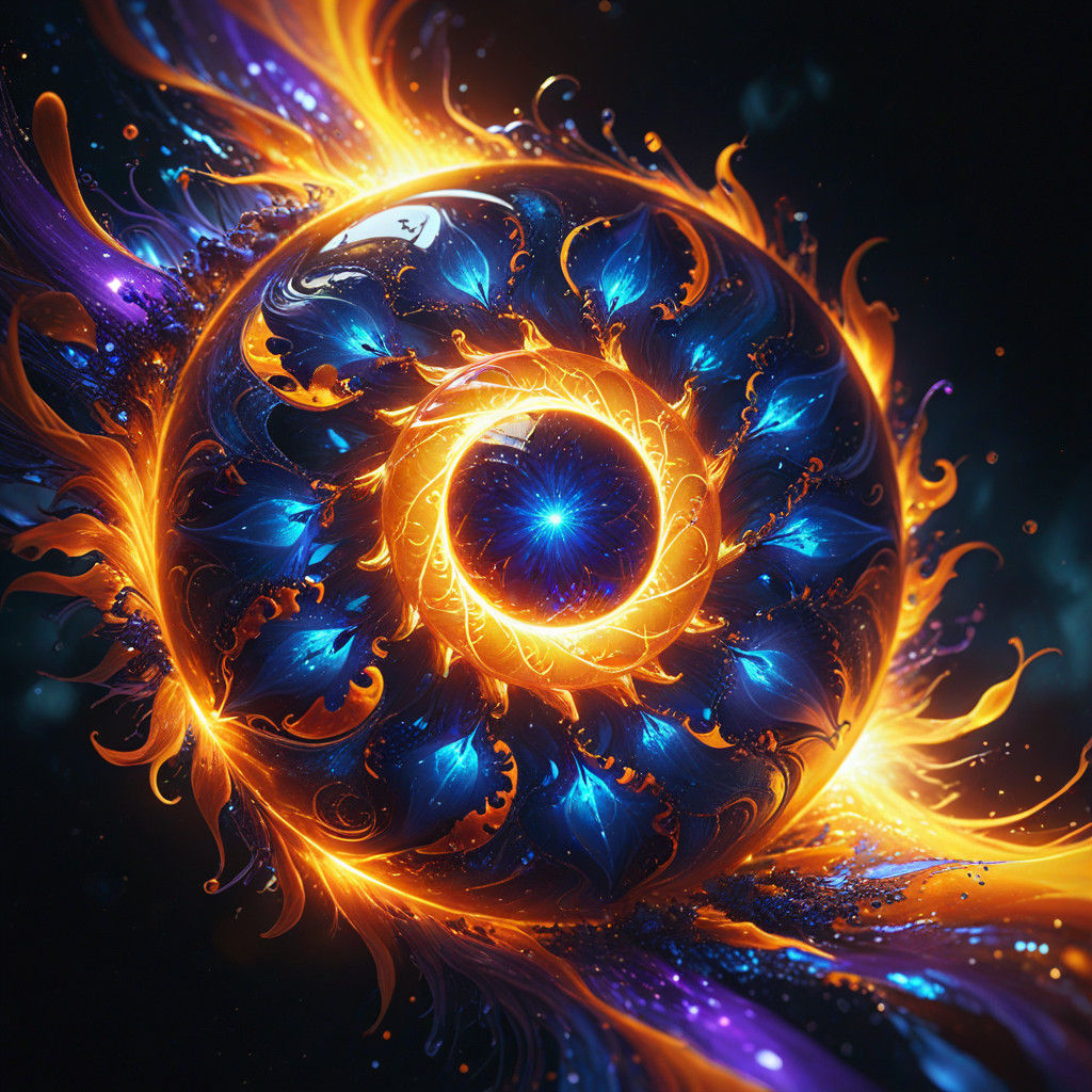 Life inside the sun. Biophotons. Bright colors.