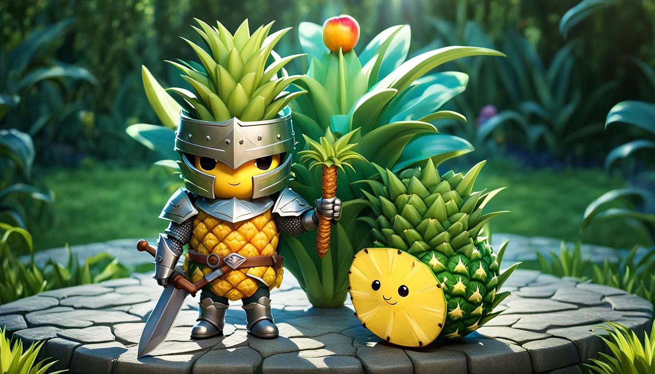 Chibi pineapple knight - AI Generated Artwork - NightCafe Creator