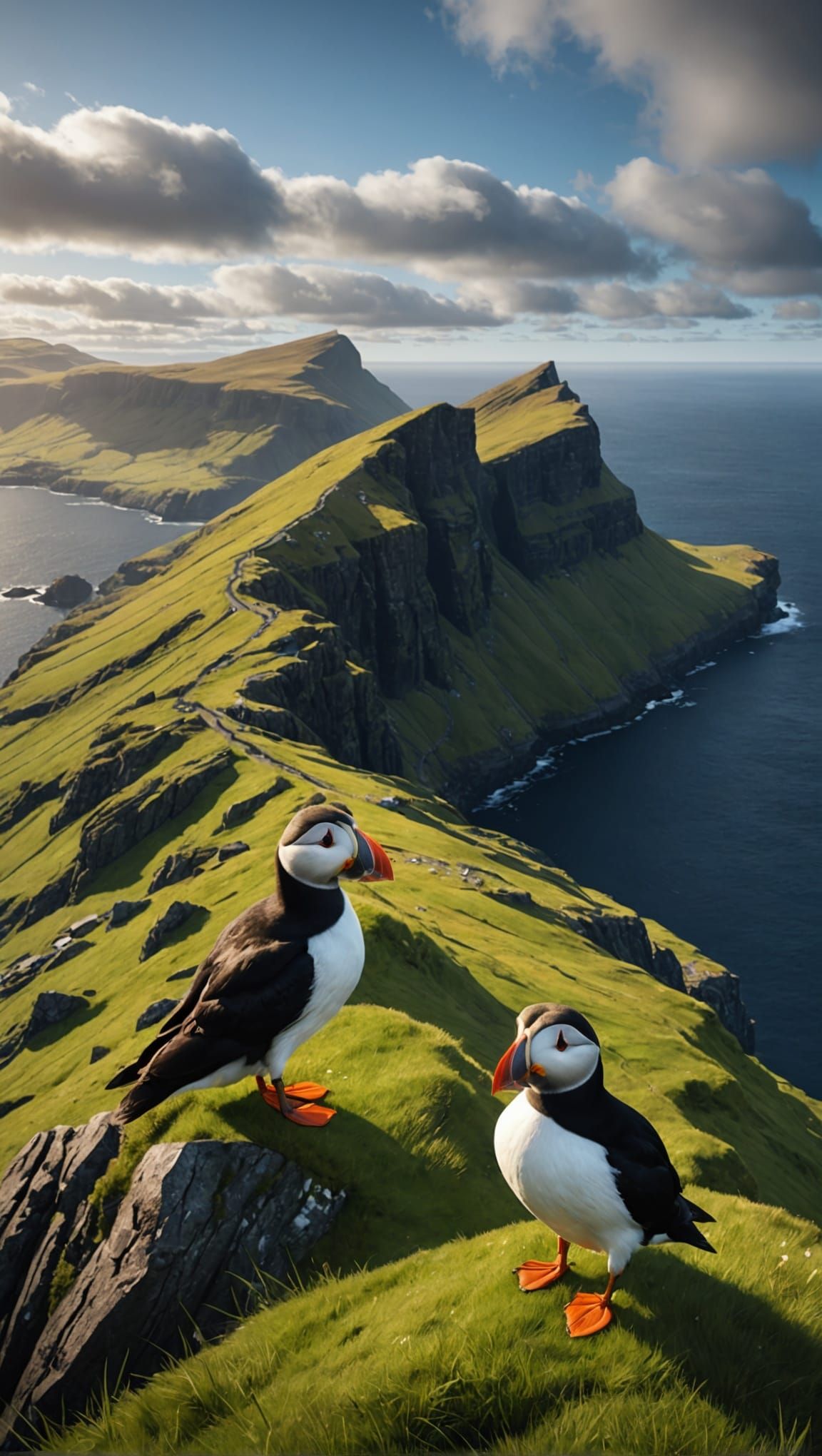 Puffins mobile wallpaper - AI Generated Artwork - NightCafe Creator