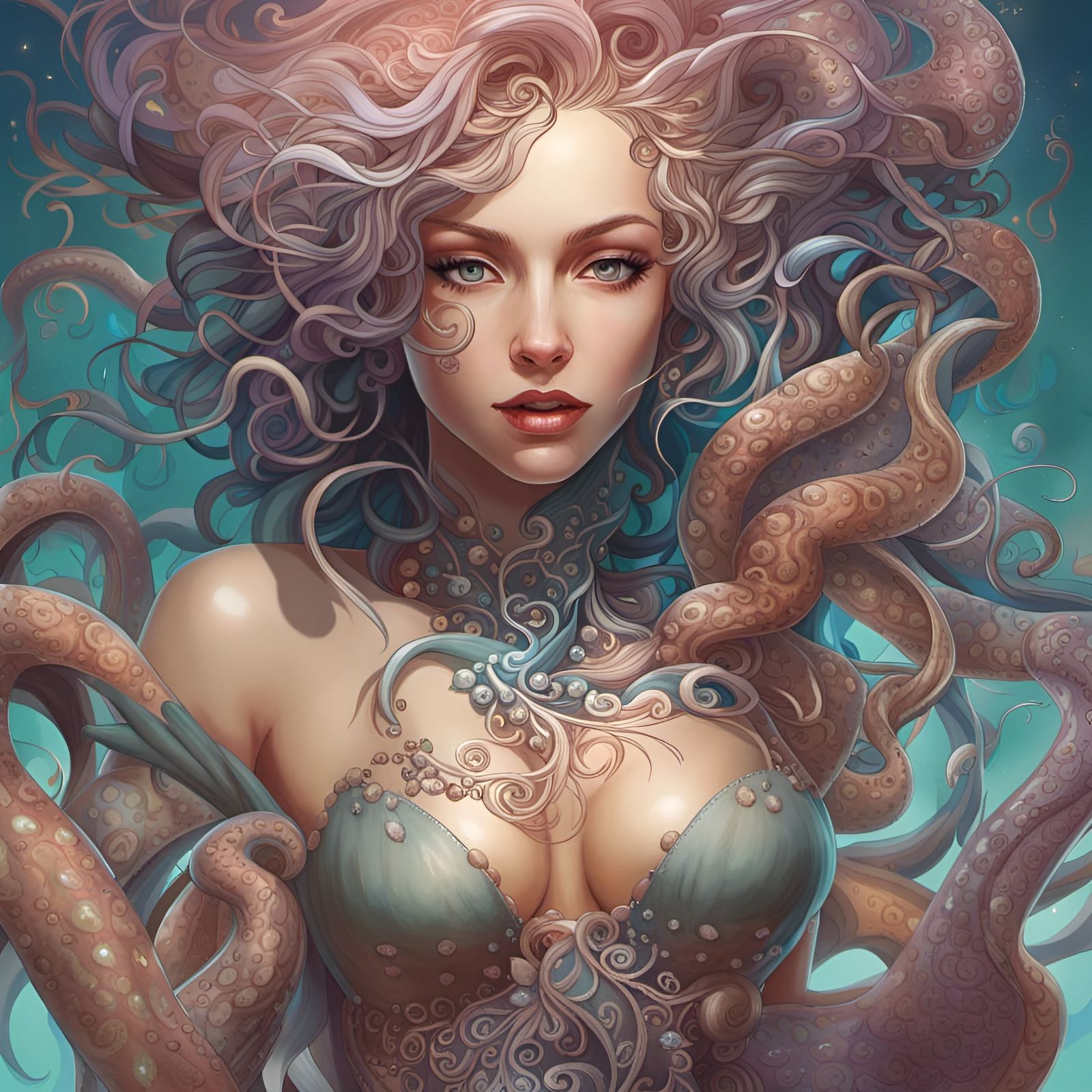 A human-octopus hybrid woman - AI Generated Artwork - NightCafe Creator