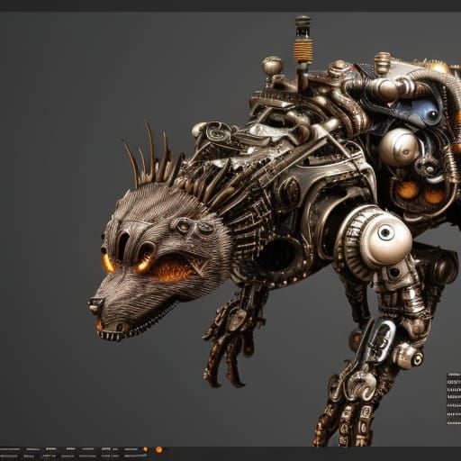 Intricate and detailed steam punk cyborg werewolf - AI Generated ...