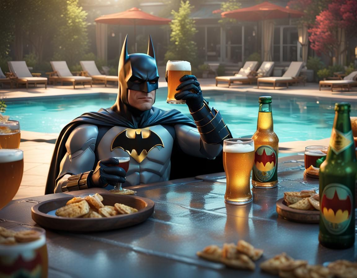 Batman Enjoying A Beer - AI Generated Artwork - NightCafe Creator
