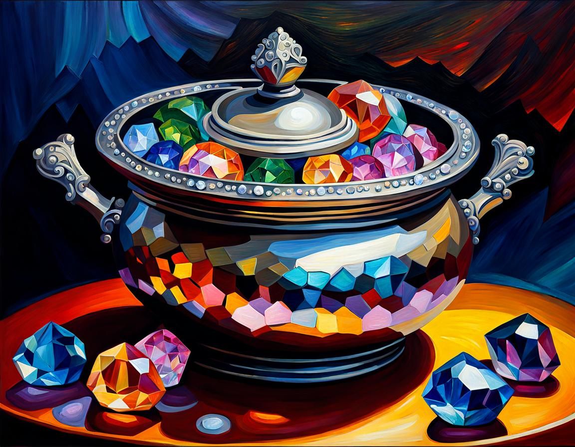Pot of Crystals - AI Generated Artwork - NightCafe Creator