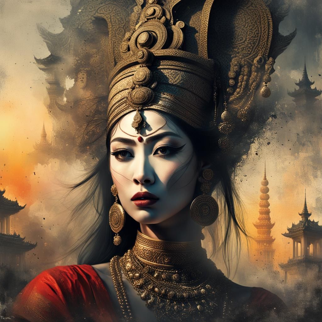 Apsara dancer helmet - AI Generated Artwork - NightCafe Creator