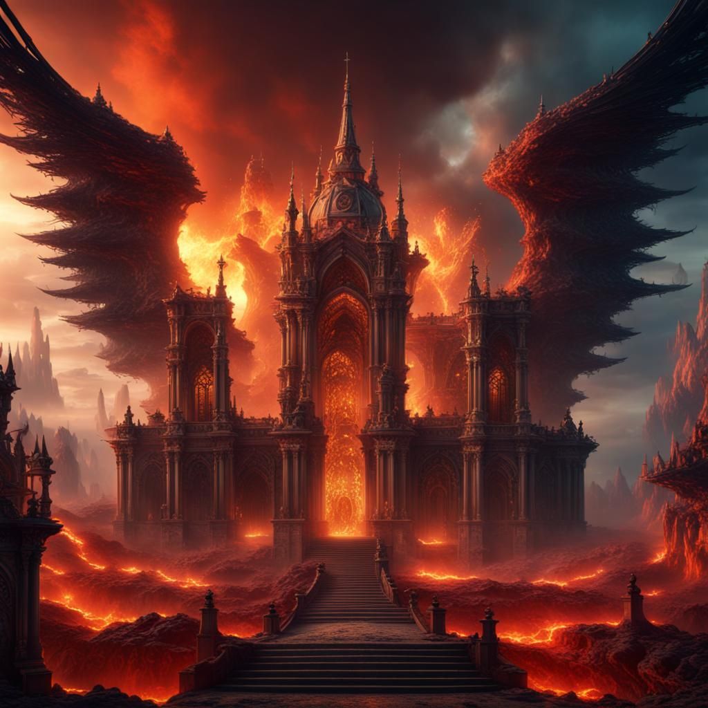 Heaven merging with hell - AI Generated Artwork - NightCafe Creator