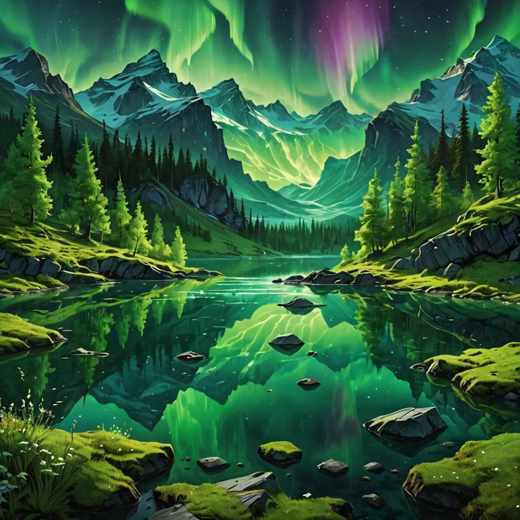 Mountain Scenery - AI Generated Artwork - NightCafe Creator
