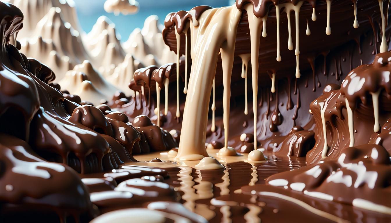 White Chocolate Waterfall - AI Generated Artwork - NightCafe Creator