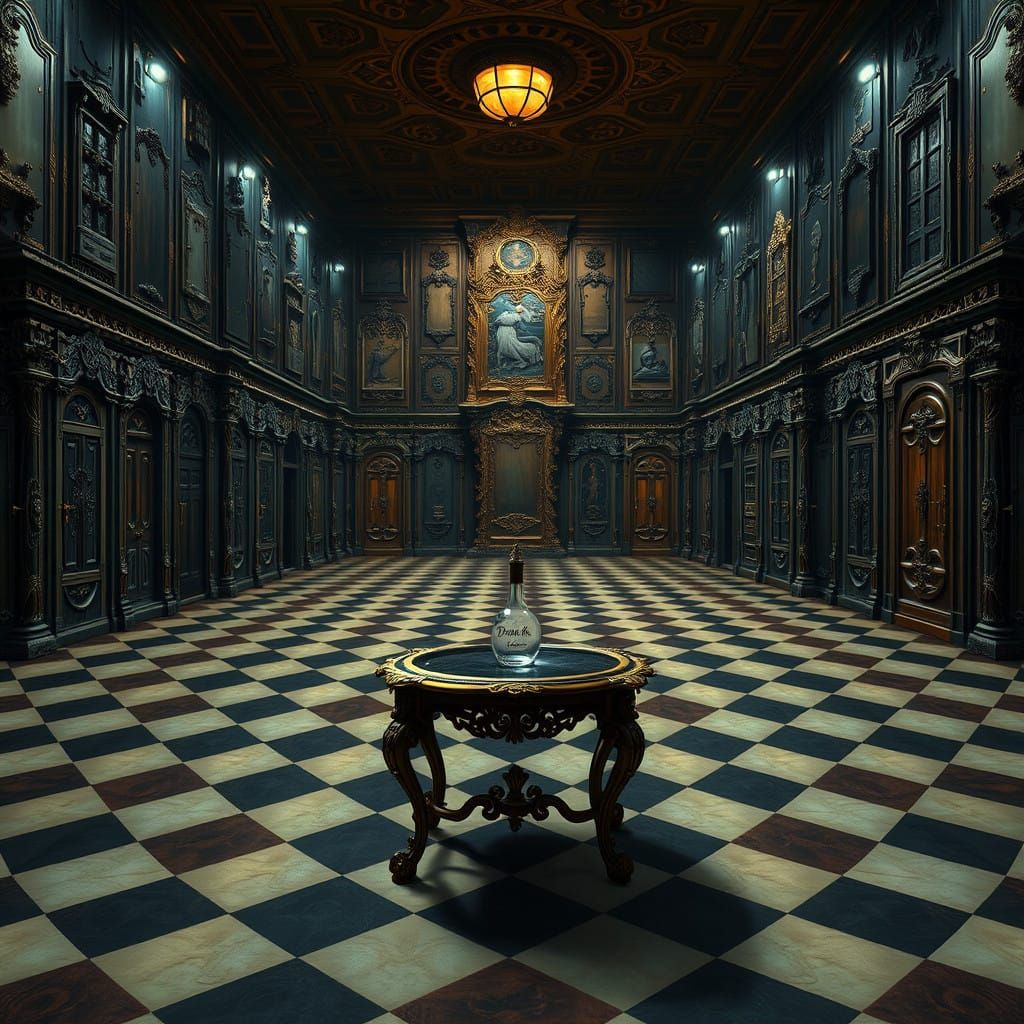 Ethereal Chamber with 20 Unique Doors and Whimsica... - AI Art