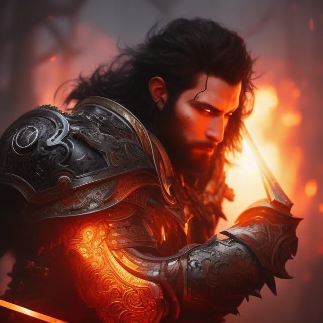 Briadorn Ravensblade is a ruggedly handsome male human paladin knight ...