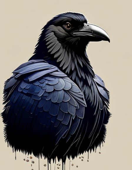Fluffy Raven - AI Generated Artwork - NightCafe Creator