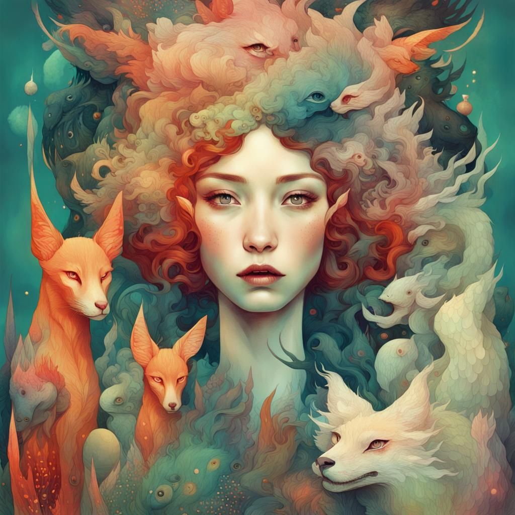 Lady Fox - AI Generated Artwork - NightCafe Creator