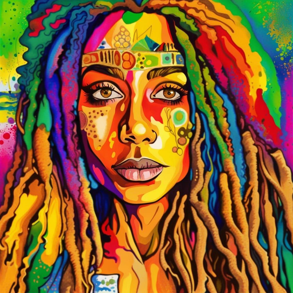 Rastafarian woman ganja leroy brown cinematic dramatic expressionism ...