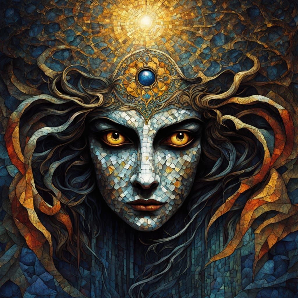 Surrealist Masterpiece: Mosaic Vampires in Swirlin... - AI Art