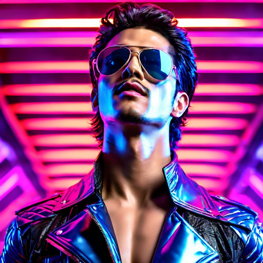 Synthwave man - AI Generated Artwork - NightCafe Creator