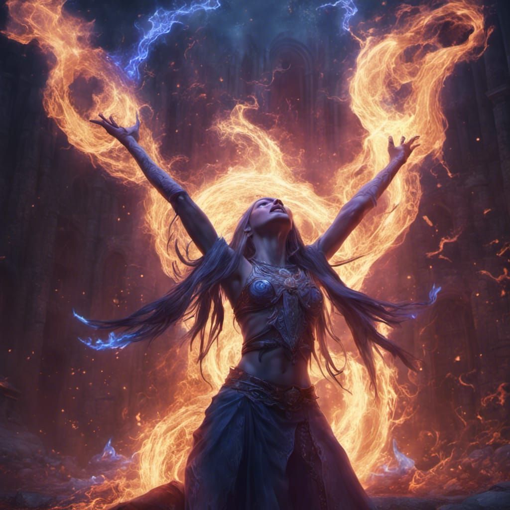 Female Elemental Mage - AI Generated Artwork - NightCafe Creator