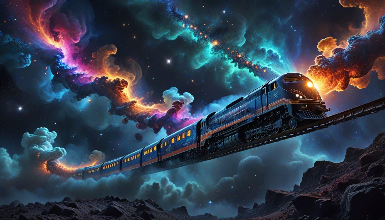 Cosmic train - Surreal Cosmic Train Chugs Through the Unive...