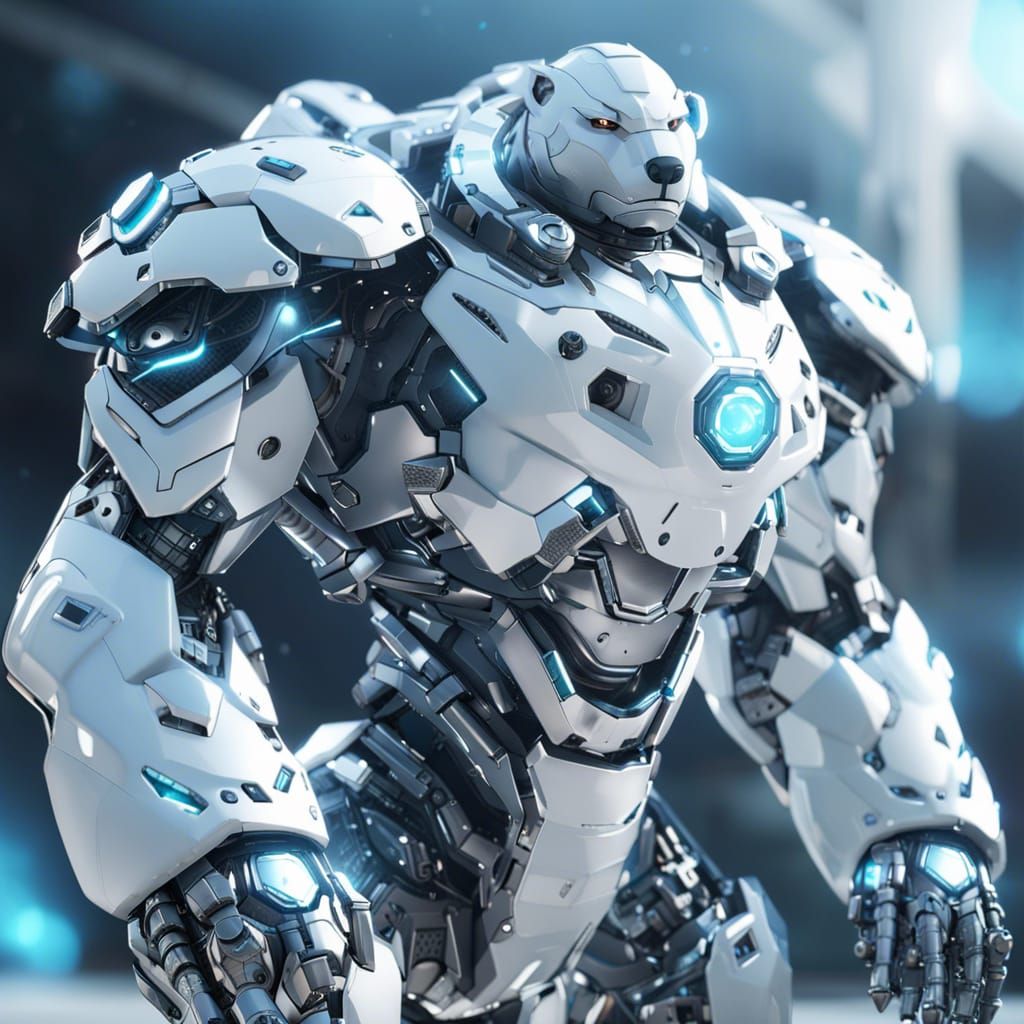 Ice bear with cool armor suit - AI Generated Artwork - NightCafe Creator