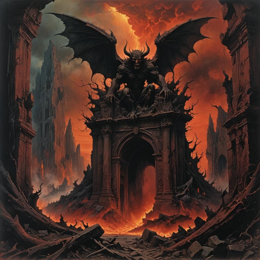 Demon escaping from hell - AI Generated Artwork - NightCafe Creator