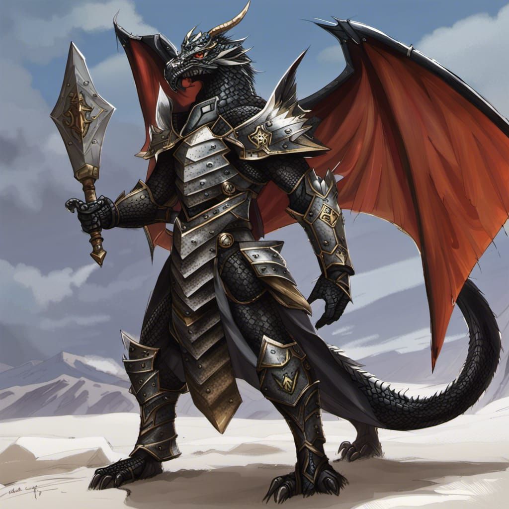 Black dragon Paladin - AI Generated Artwork - NightCafe Creator
