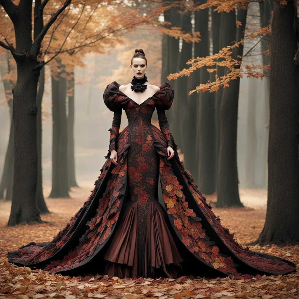 Fine Art Paper Collage Dress : Alexander McQueen Gothic Fashion : Tea ...