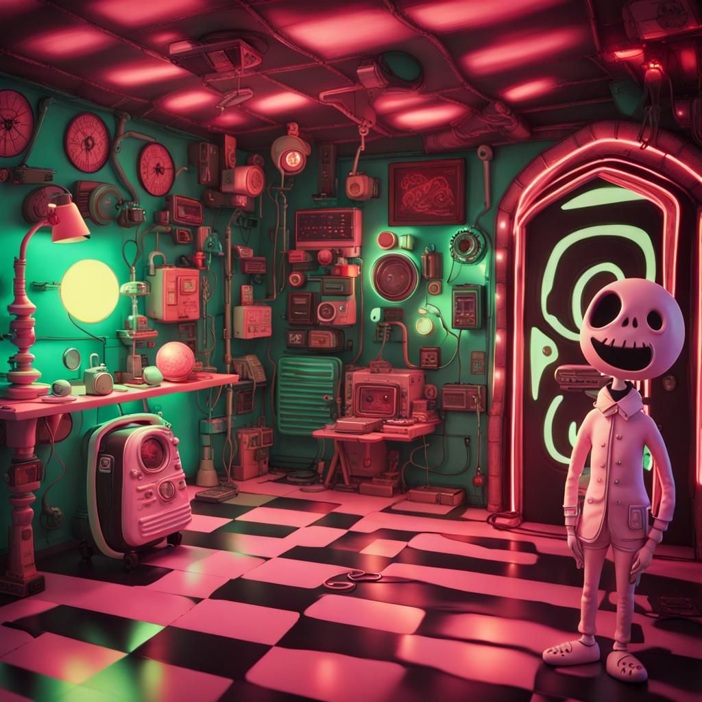 3D kitsch chachka's atomic retrofuturistic chemobioiriluminescent in ...