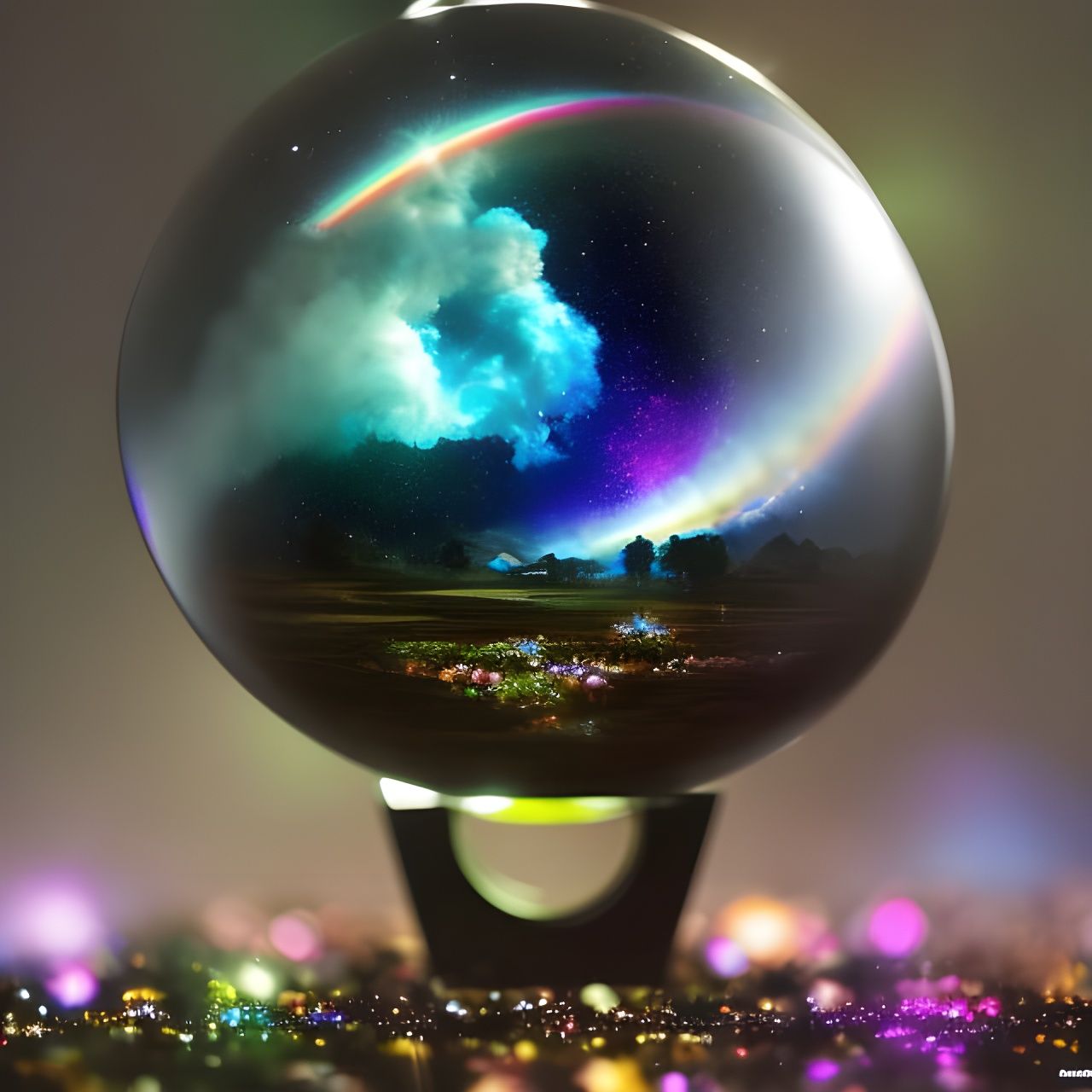 Insanely detailed photograph of an elaborate Crystal Glowing Galaxy ...