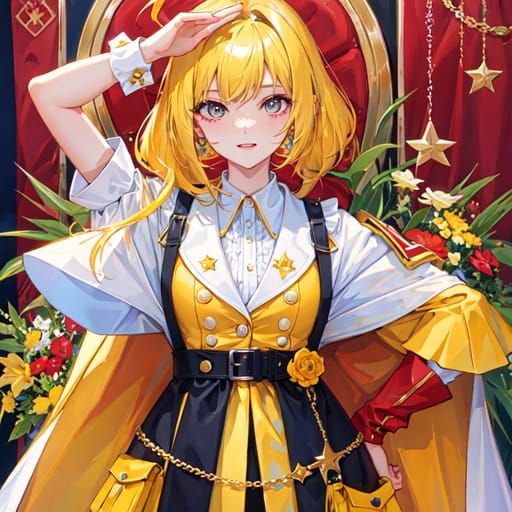 Saluting yellow knight - AI Generated Artwork - NightCafe Creator