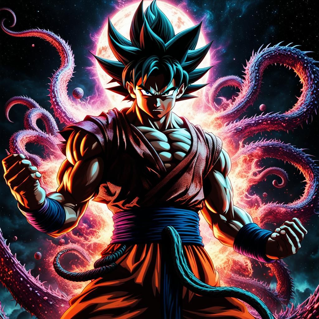 1st gen Evolution/corruption of JOJO @_JoJo_ creation "Son Goku in his ...