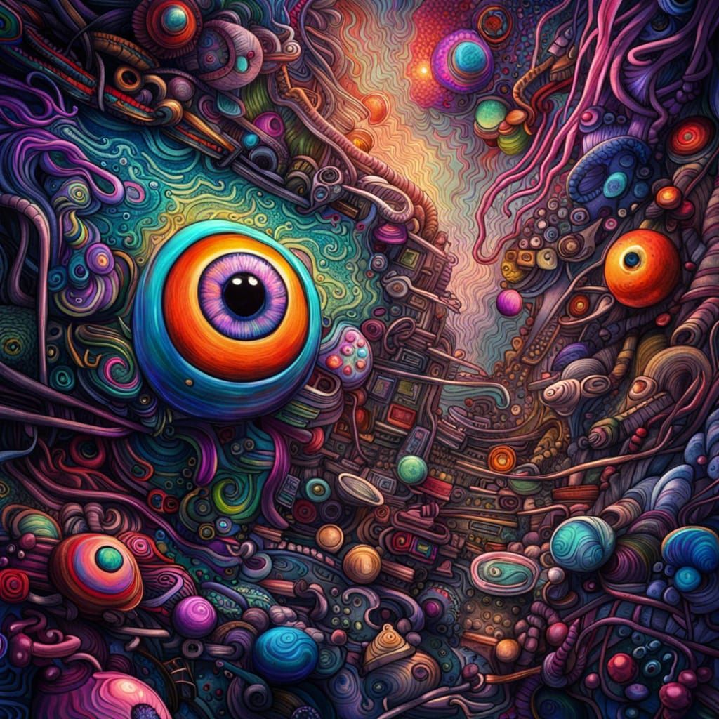 Psychedelic Stream of Consciousness - AI Generated Artwork - NightCafe Creator