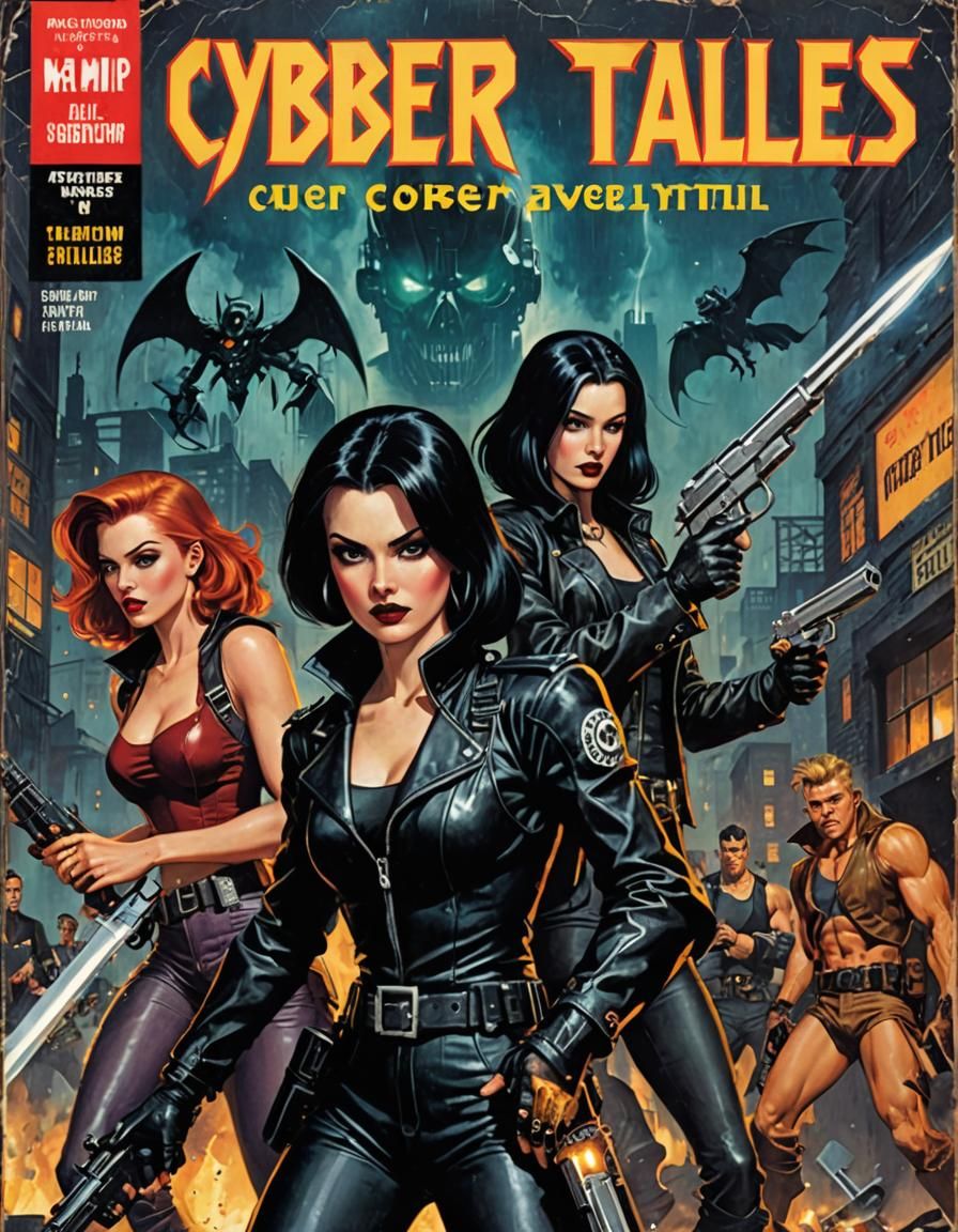 Pulp Cyber Cover #12 - AI Generated Artwork - NightCafe Creator