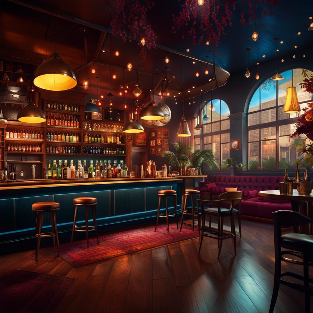 Hipster Bar - AI Generated Artwork - NightCafe Creator
